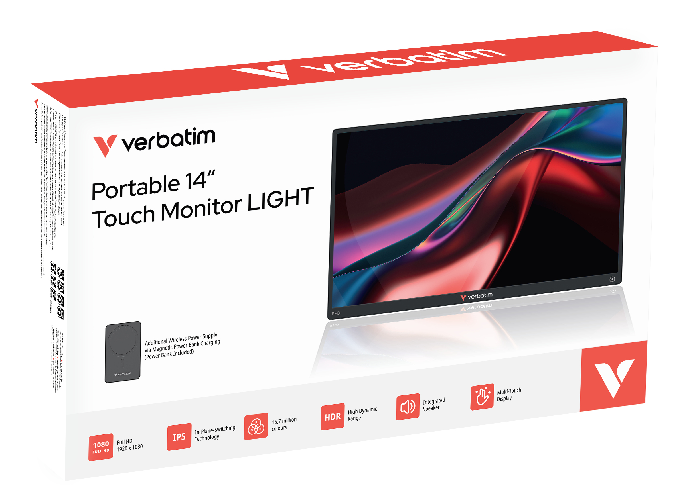 Verbatim Portable 14 FHD Touch Monitor with Wireless Power – 2by2.be