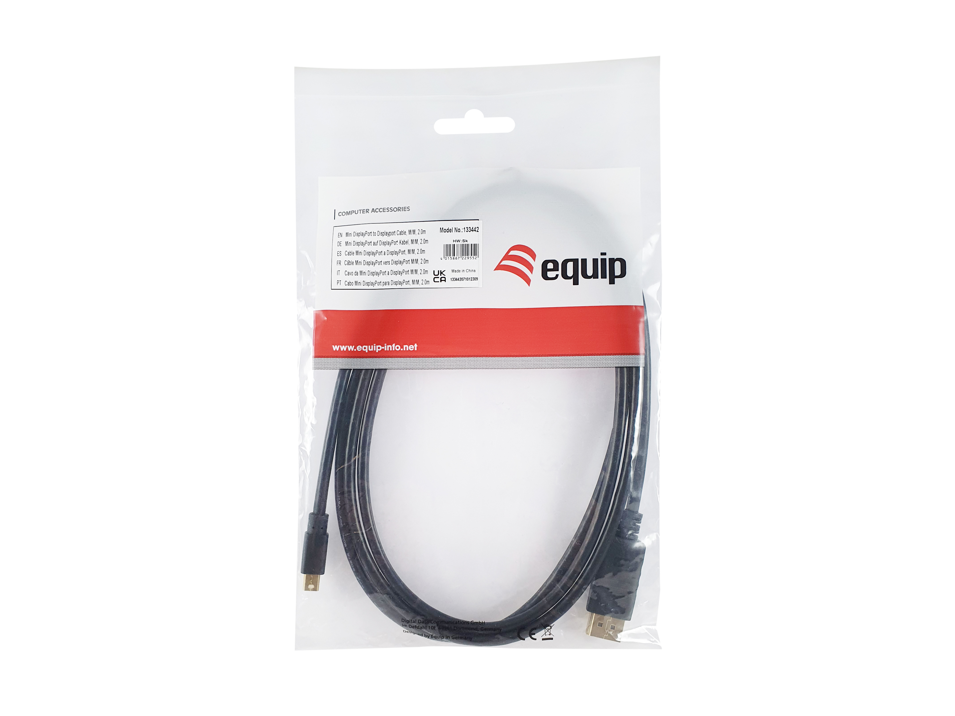 Mini DisplayPort to DisplayPort Cable, 2m, 4K/60Hz – 2by2.be