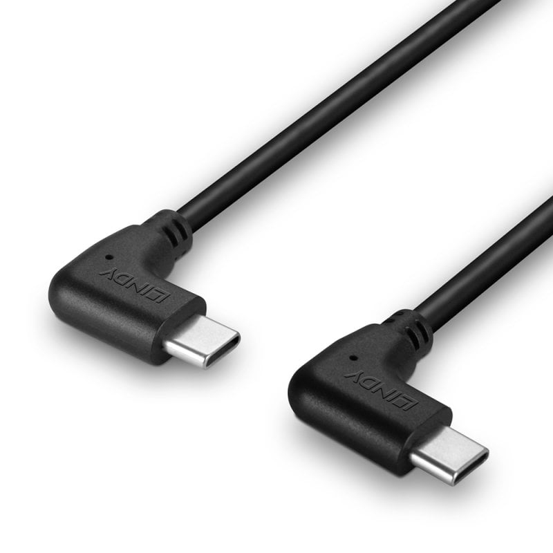 Buy Lindy 32009 1m USB 2.0 Type C Cable, 2 x 90° Right Angle... | Comms ...