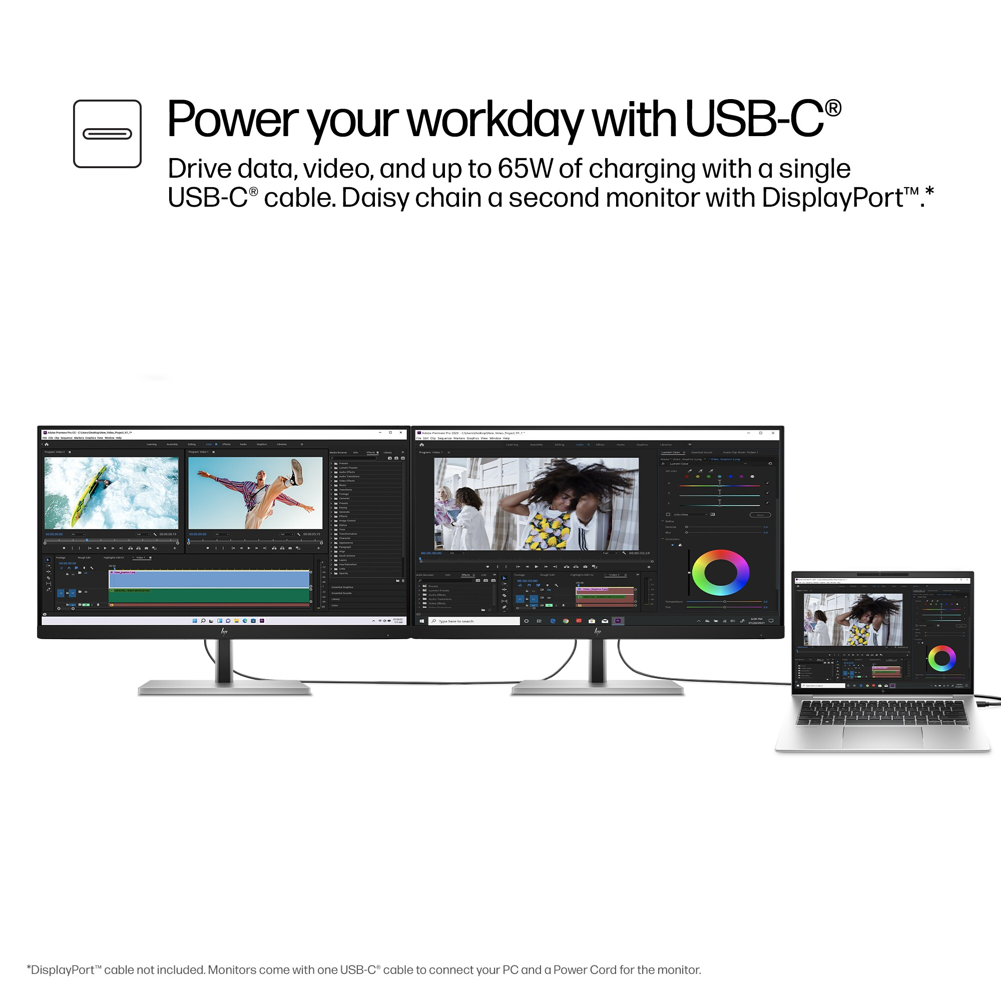 Buy HP 6N4D0AA E24u G5 23.8 Inch Monitor Full HD LED Black, Silver ...