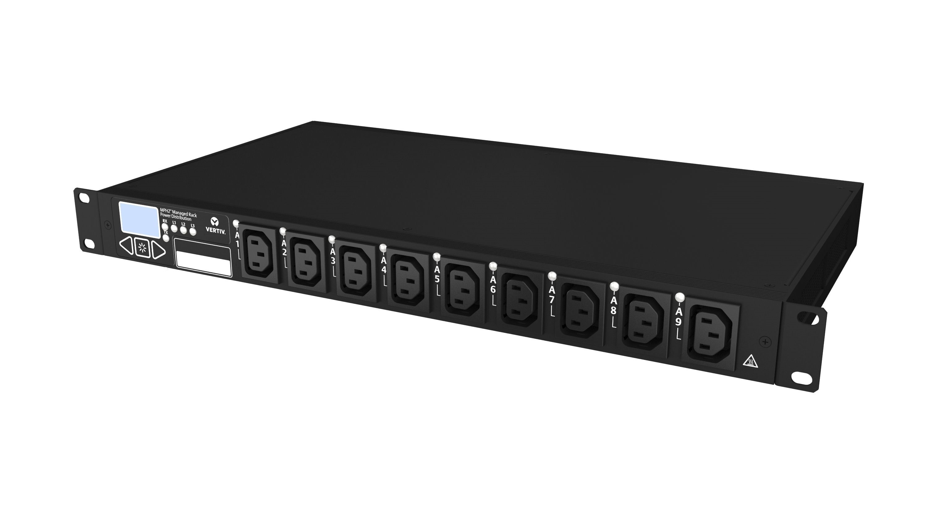 Specs Vertiv MPH2 Rack PDU, receptacle managed, 1U, input C19 230V 16A, output (9)C13 Power ...